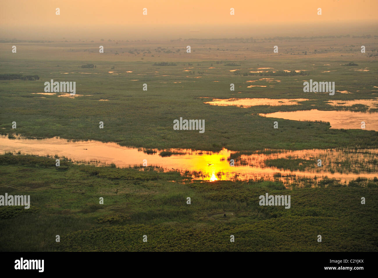Landscape of Sudd Swamp at sunset, Sudan Stock Photo - Alamy