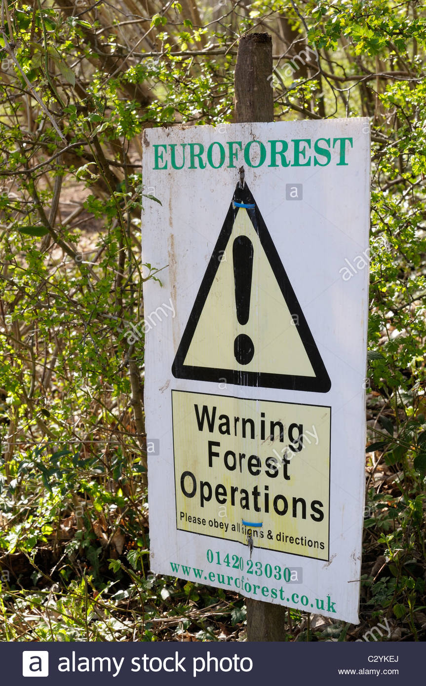 Forest Operations Warning Signs Forestry High Resolution Stock ...