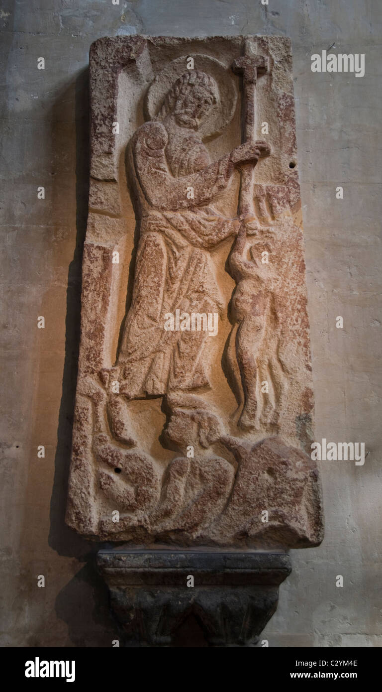 AVON; BRISTOL CATHEDRAL; ANGLO SAXON SCULPTURE; CHRIST PREACHING Stock ...