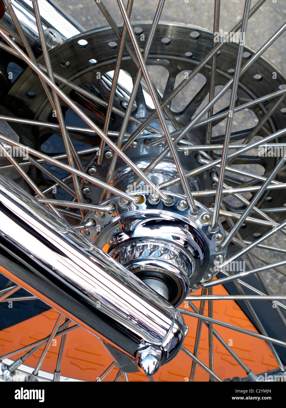 Wheel of motorcycle custom with the radius Stock Photo - Alamy