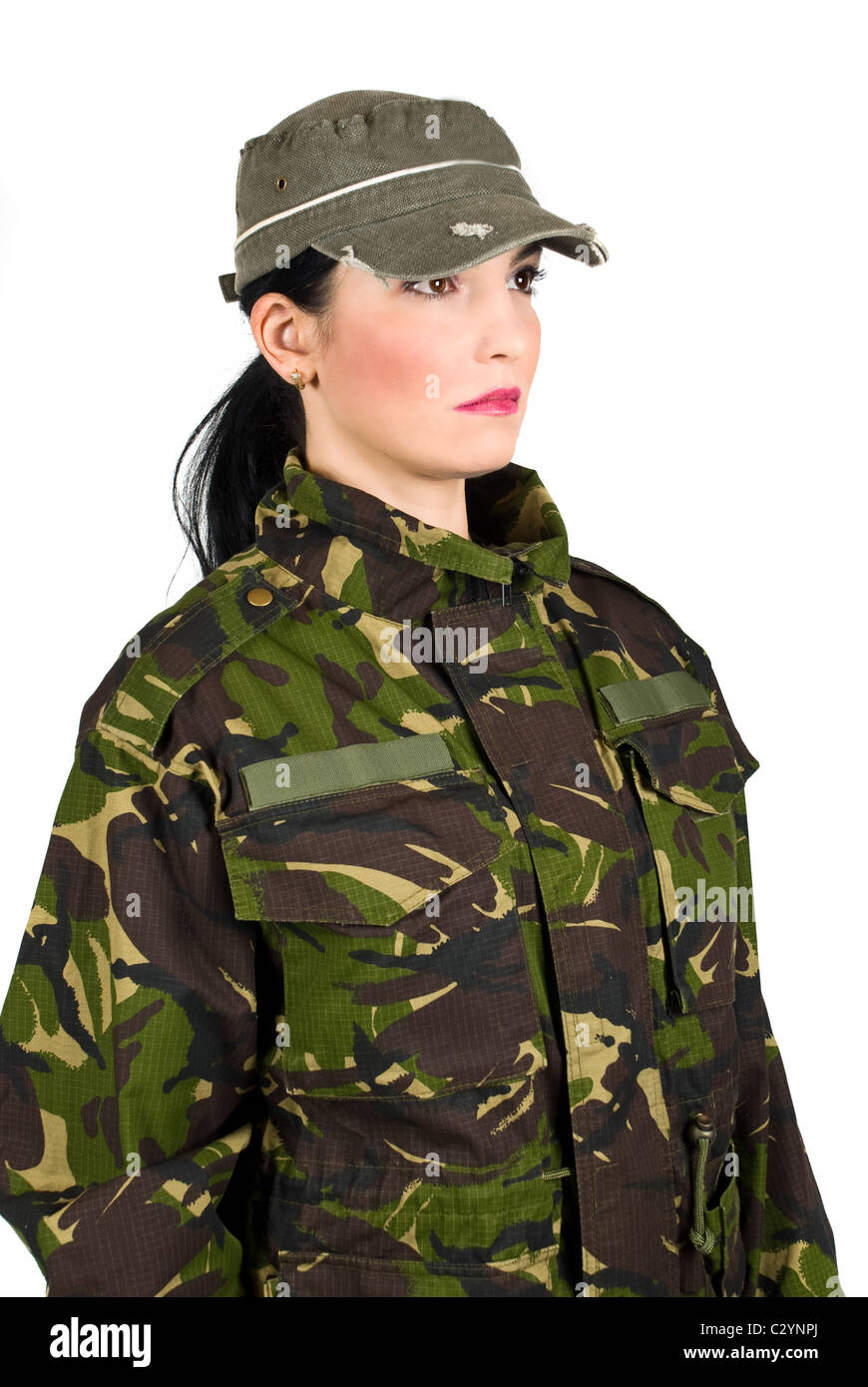 Profile of army soldier looking away isolated on white background Stock ...