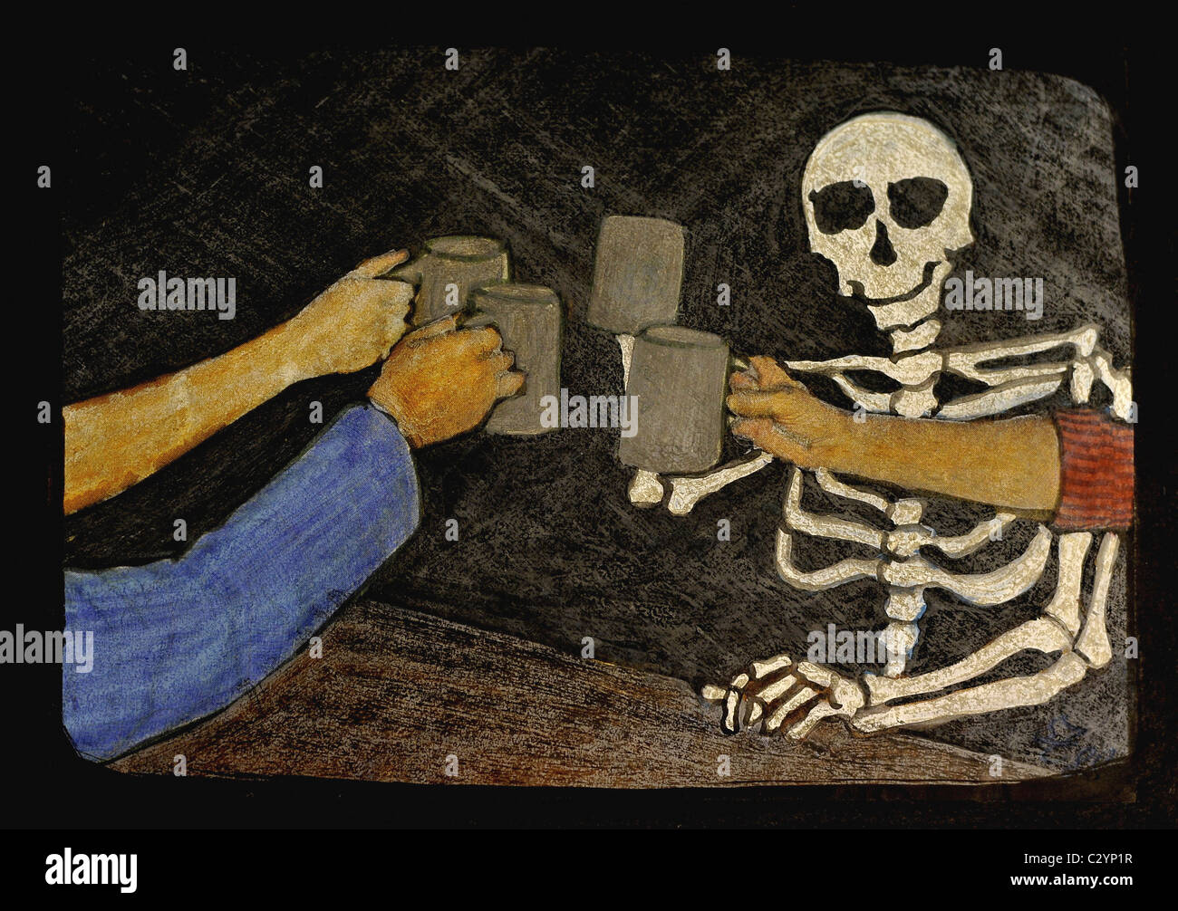 Skeleton holding glass illustration hi-res stock photography and images ...