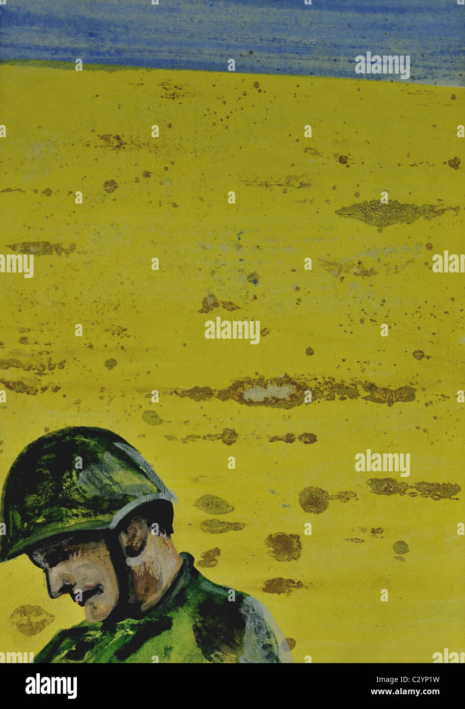 Soldier in the Desert Stock Photo - Alamy