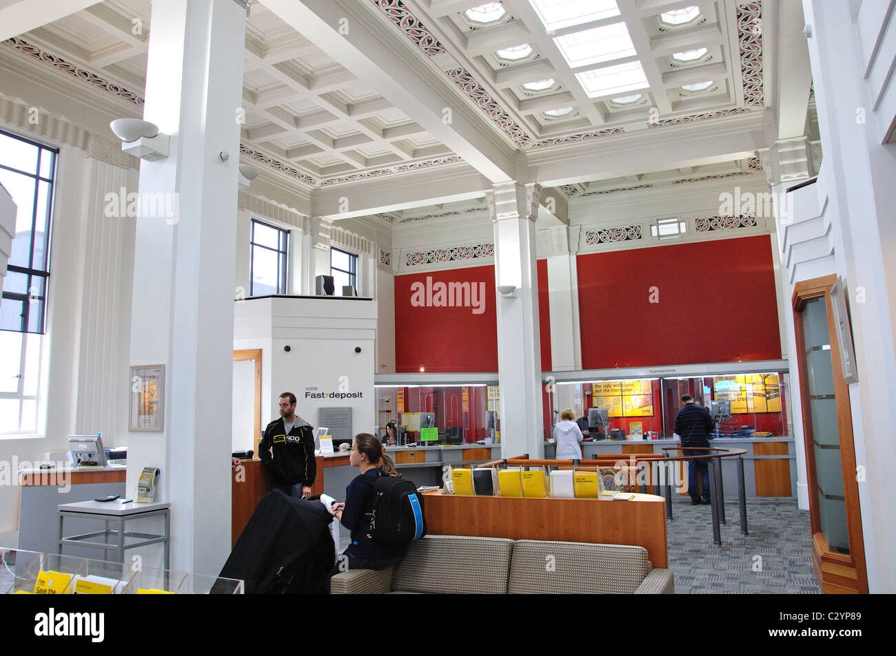Stripped Classical Style interior of ASB Bank Building, Emerson Street ...