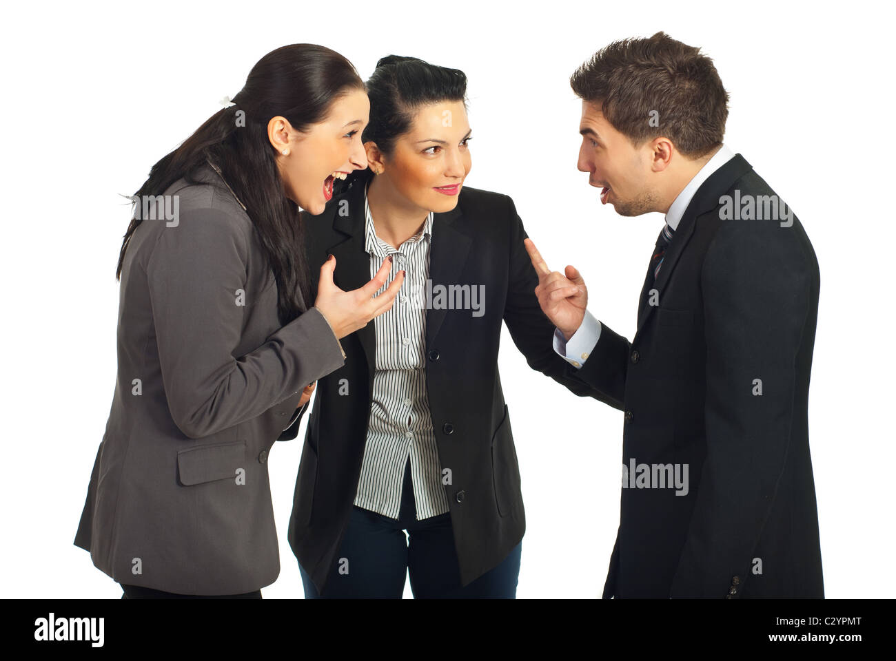 Two women pointing argue hi-res stock photography and images - Alamy