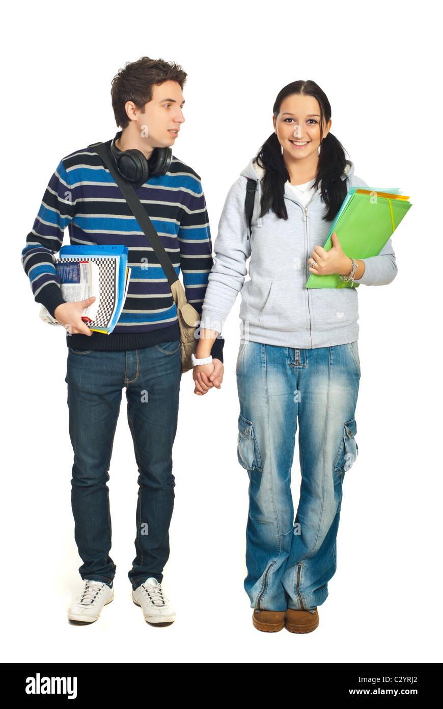 Students holding hands walking Cut Out Stock Images & Pictures - Alamy