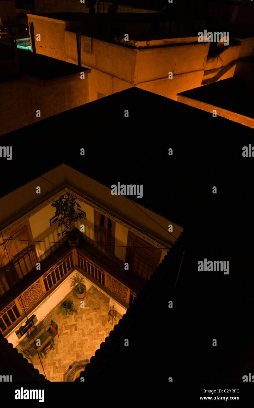 Marrakech, Morocco,15-4-2011. View across rooftops and Riad Radia in ...