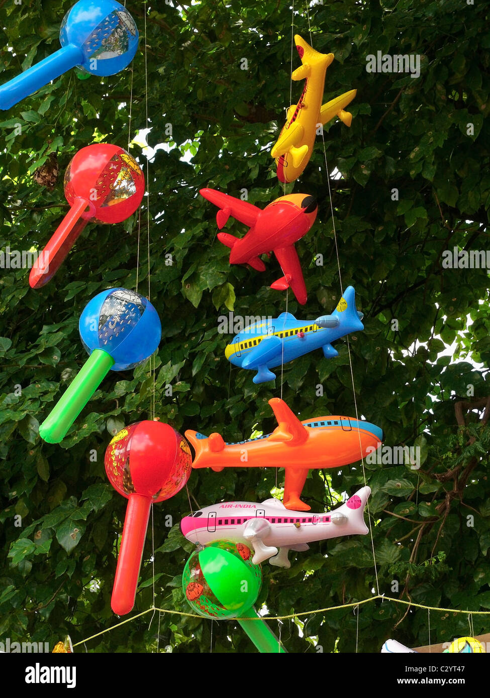 Different Plastic air toys for sell, India Stock Photo - Alamy