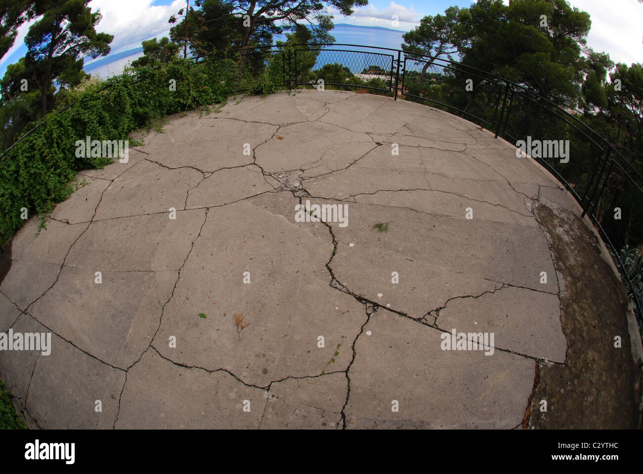 Landscape, cement, tree, sea Stock Photo - Alamy