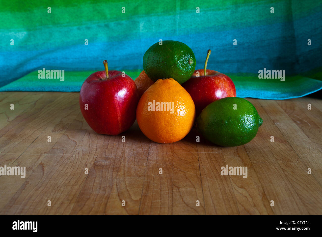 Fruit on a colorful background Stock Photo - Alamy