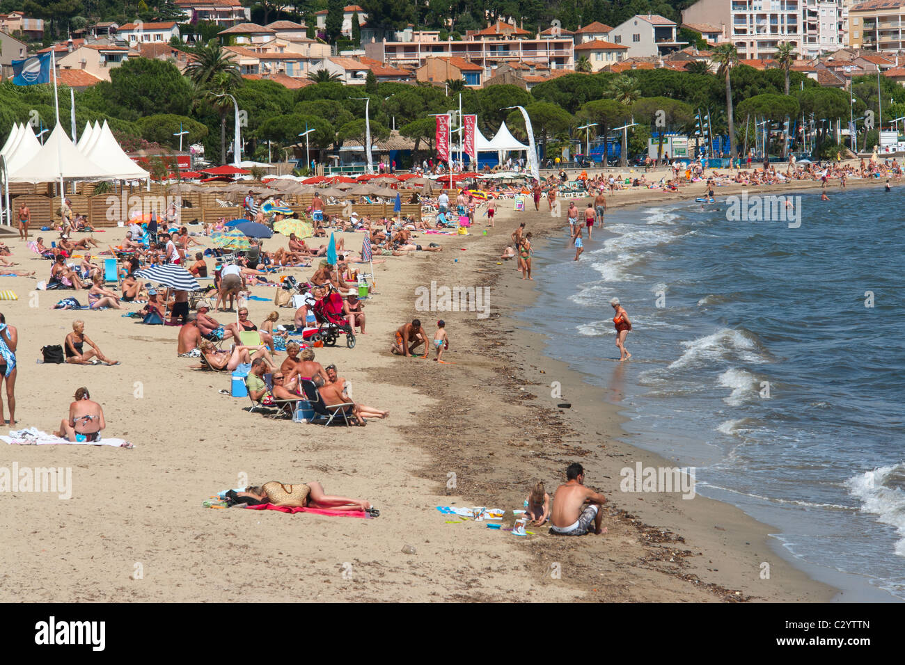 The beach, Ste. Maxime, Var, Provence, France, Cote, d’Azur Stock Photo ...
