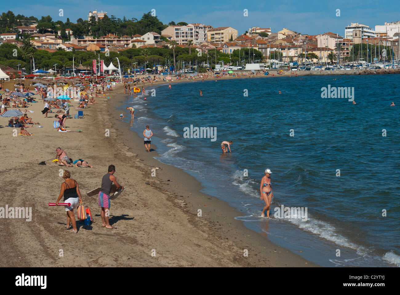The beach, Ste. Maxime, Var, Provence, France, Cote, d’Azur Stock Photo ...