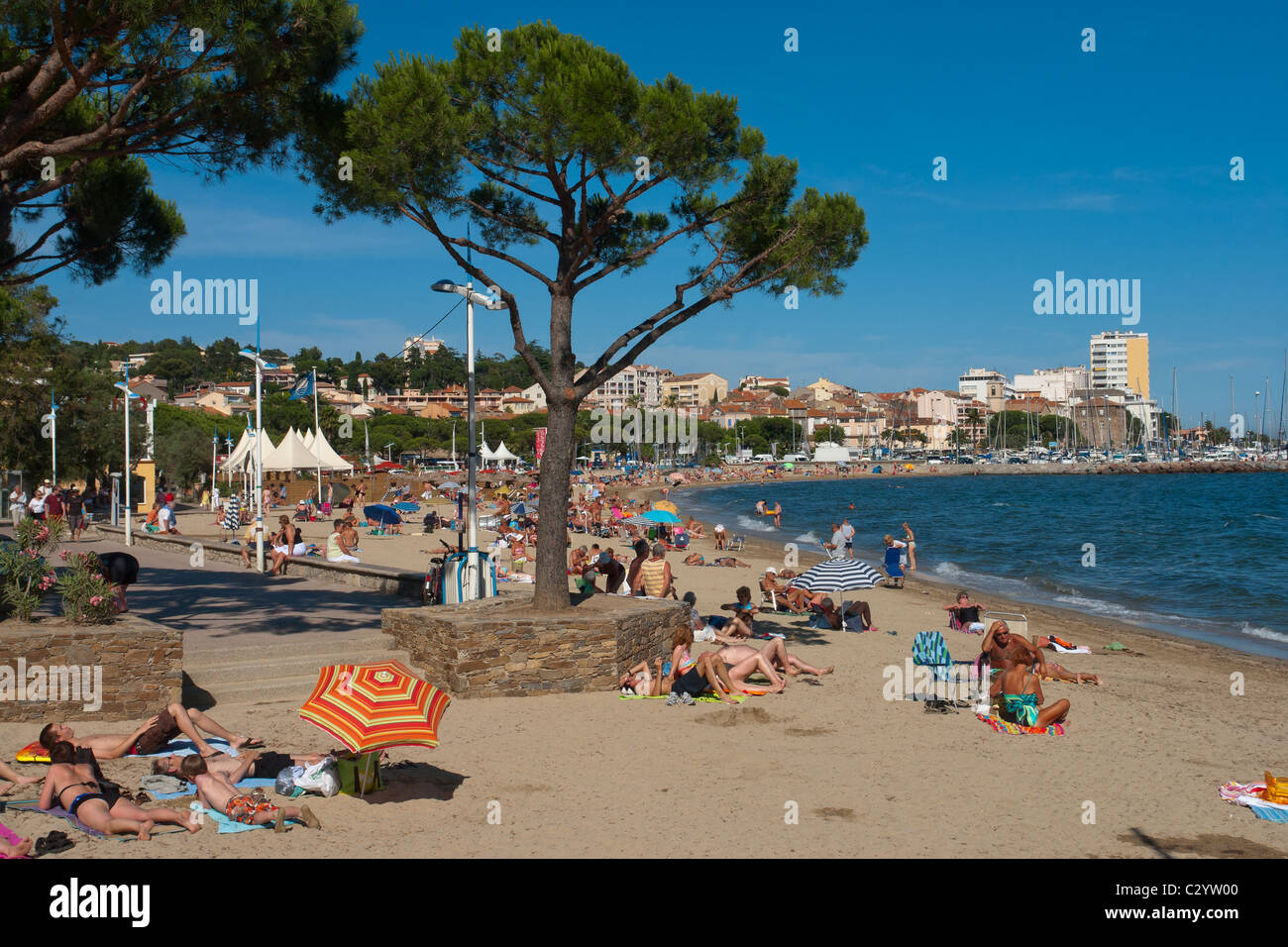 The beach, Ste. Maxime, Var, Provence, France, Cote, d’Azur Stock Photo ...