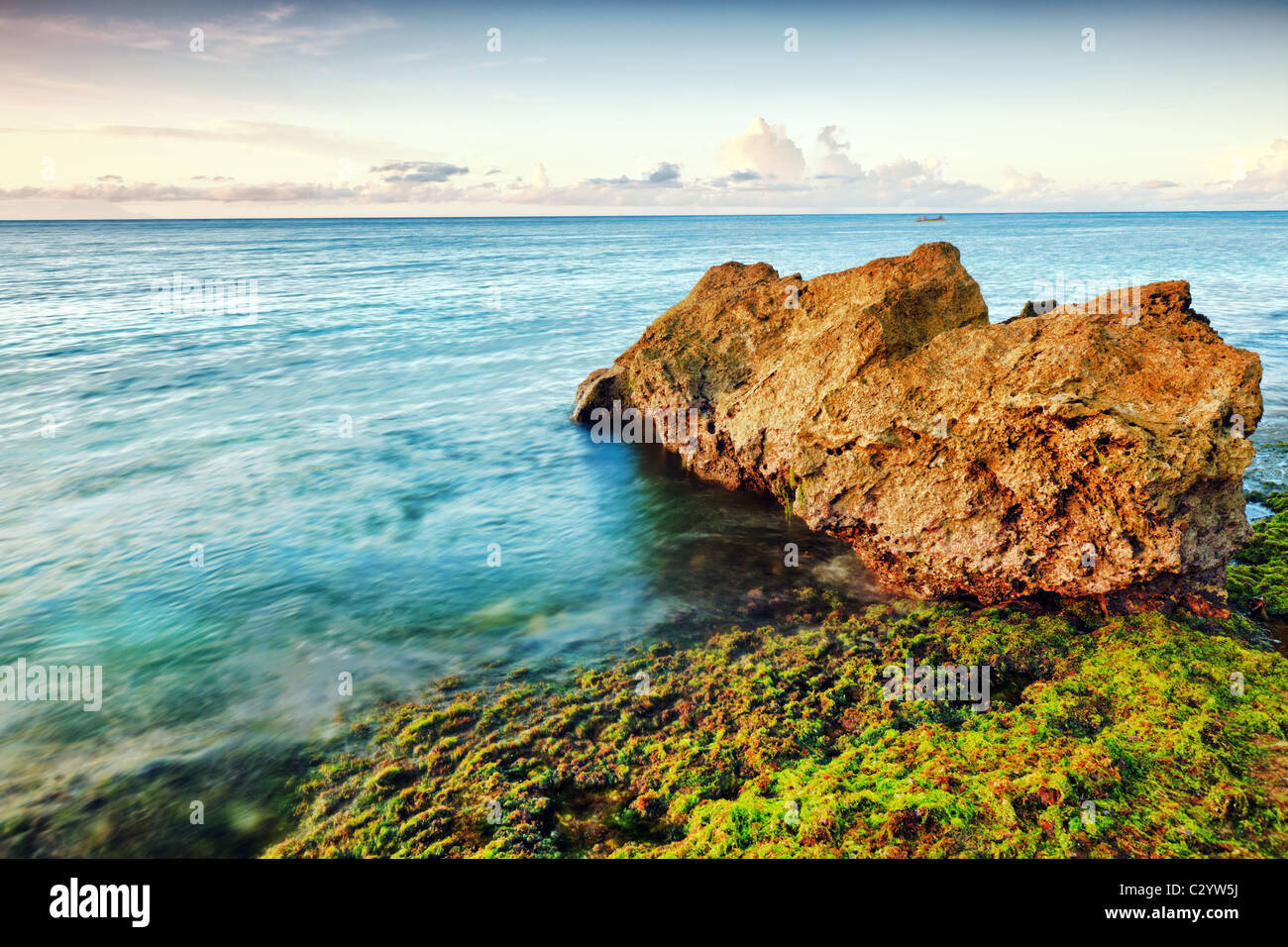 Beautiful seascape. Stone on the foreground. Philippines Stock Photo ...