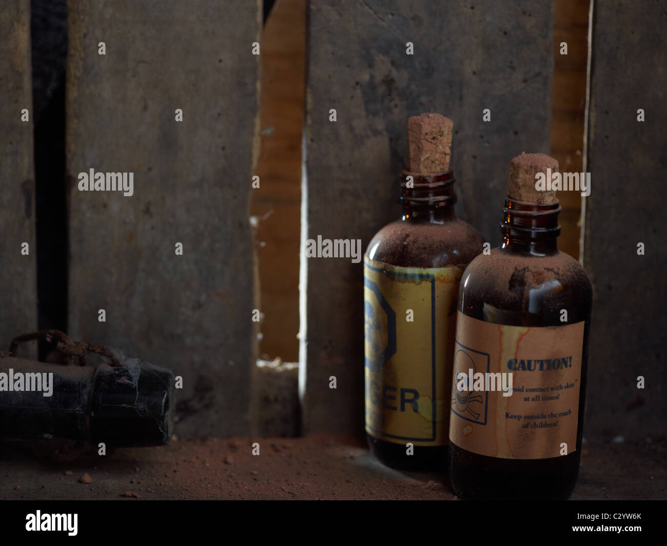Forgotten poison on the shelf Stock Photo - Alamy