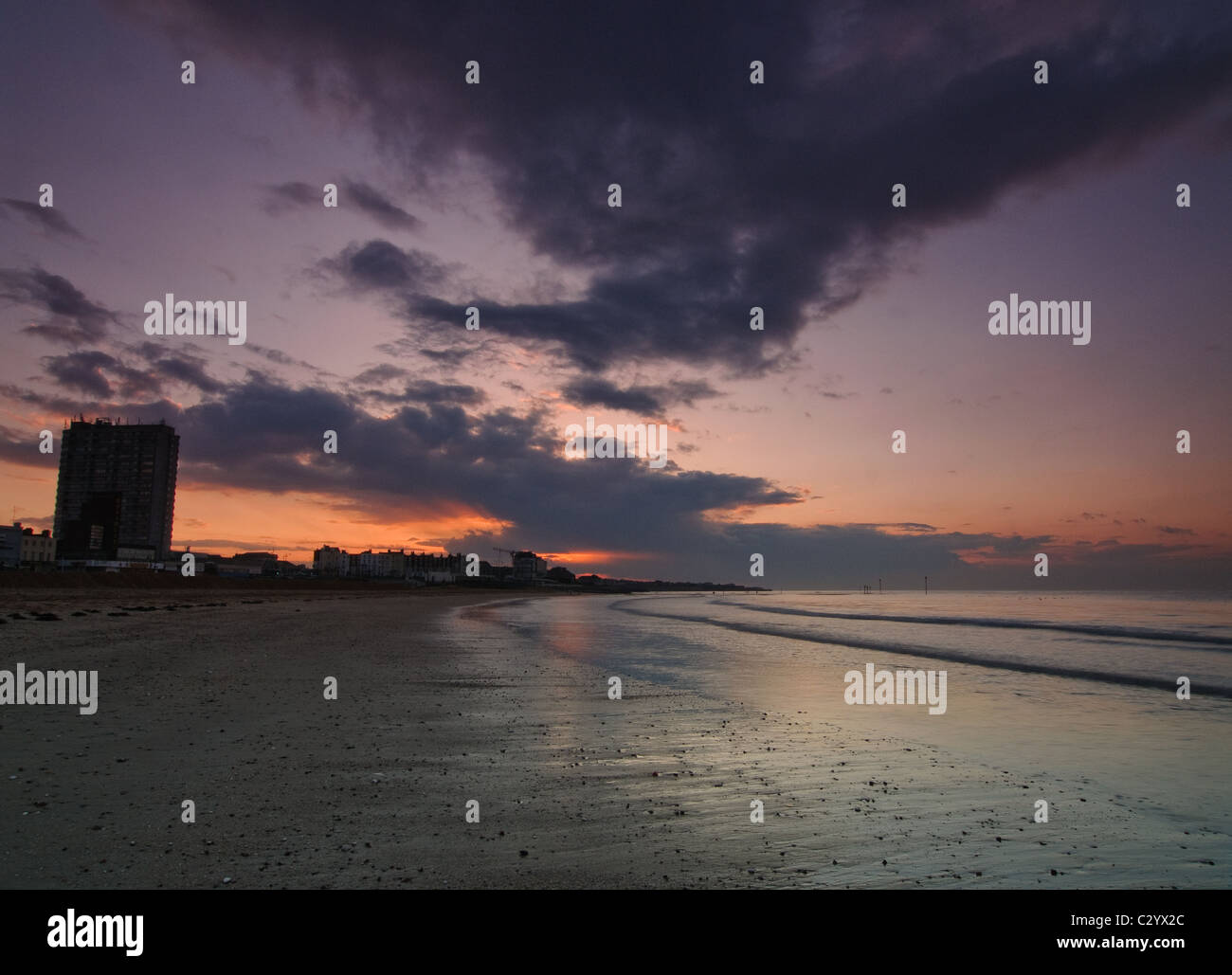 Sunset at the beach in Margate Stock Photo - Alamy