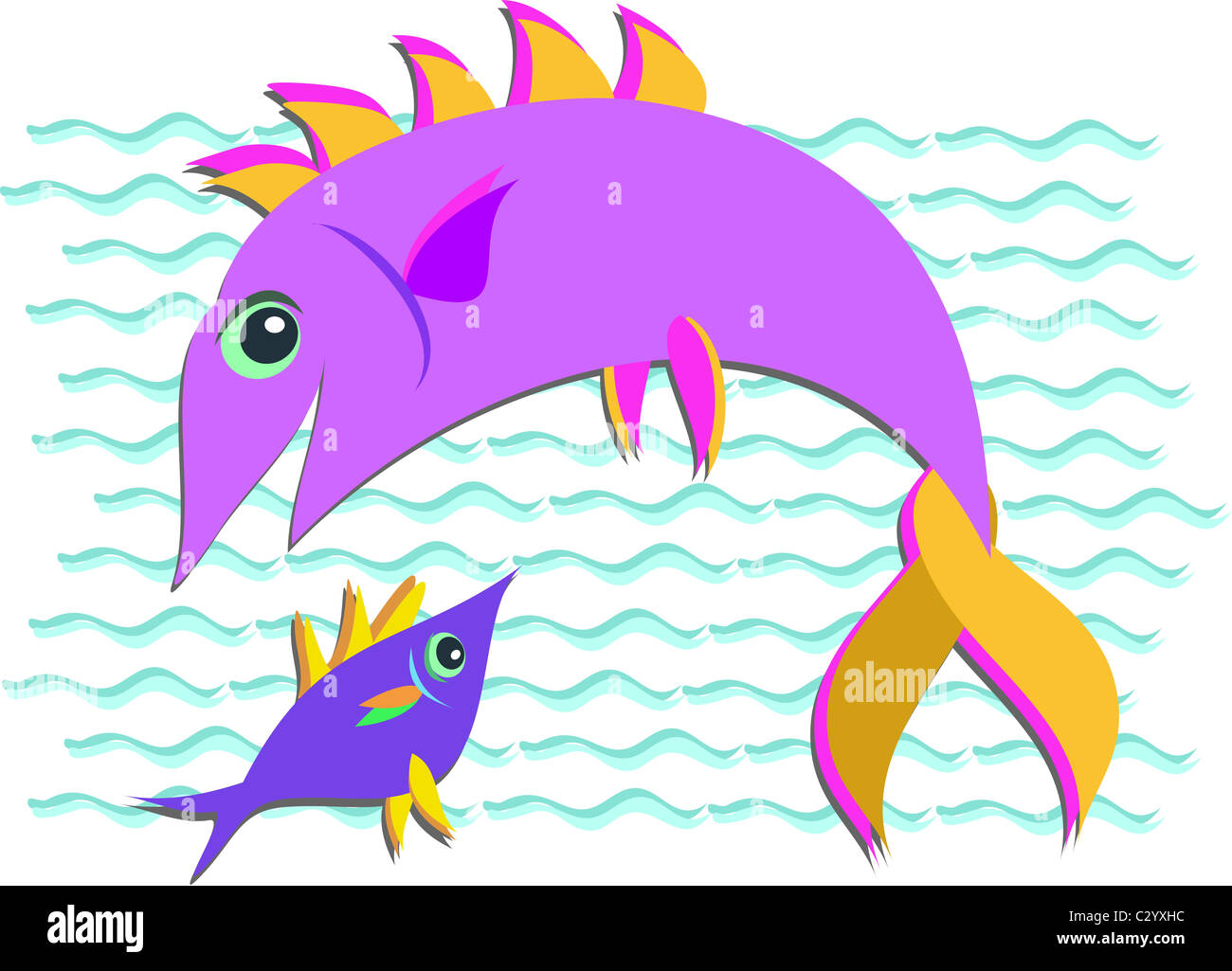 Two Fish in the Sea Stock Photo - Alamy