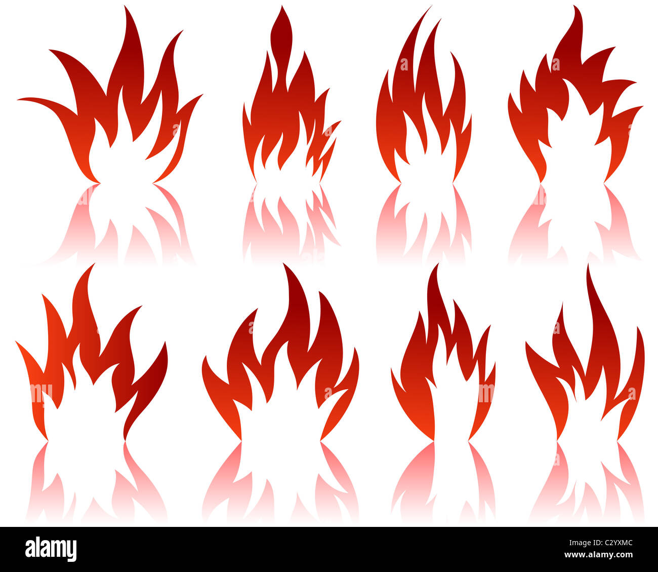 Set of fire vector icons for design use Stock Photo - Alamy