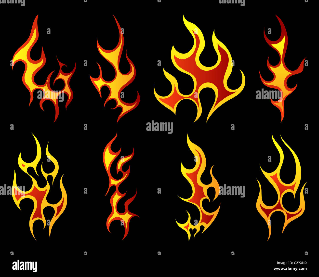 Set of fire vector icons for design use Stock Photo - Alamy