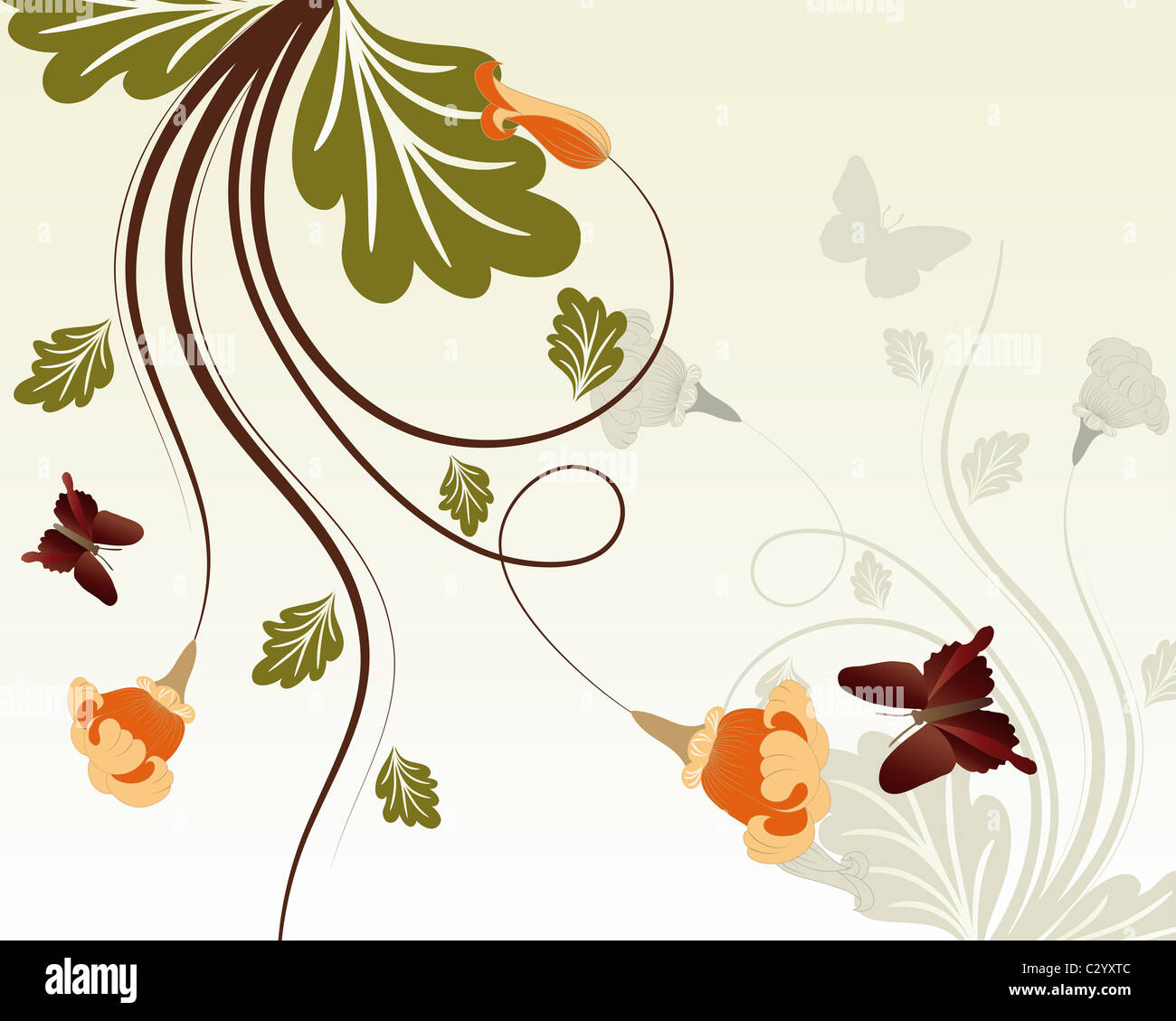 Floral background for design use. Vector illustration Stock Photo - Alamy