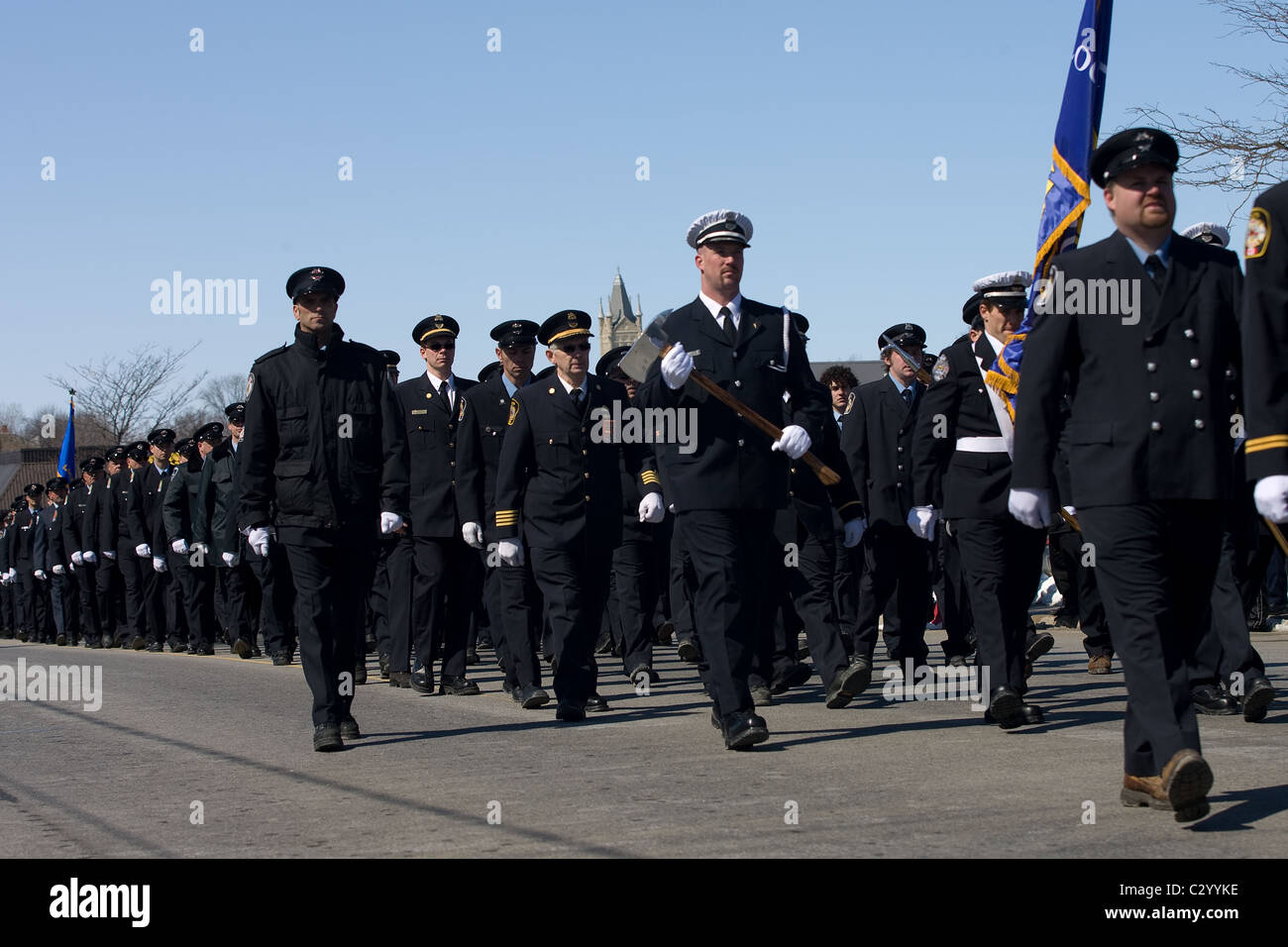 The funeral procession for volunteer firefighters Ken Rae and Raymond ...