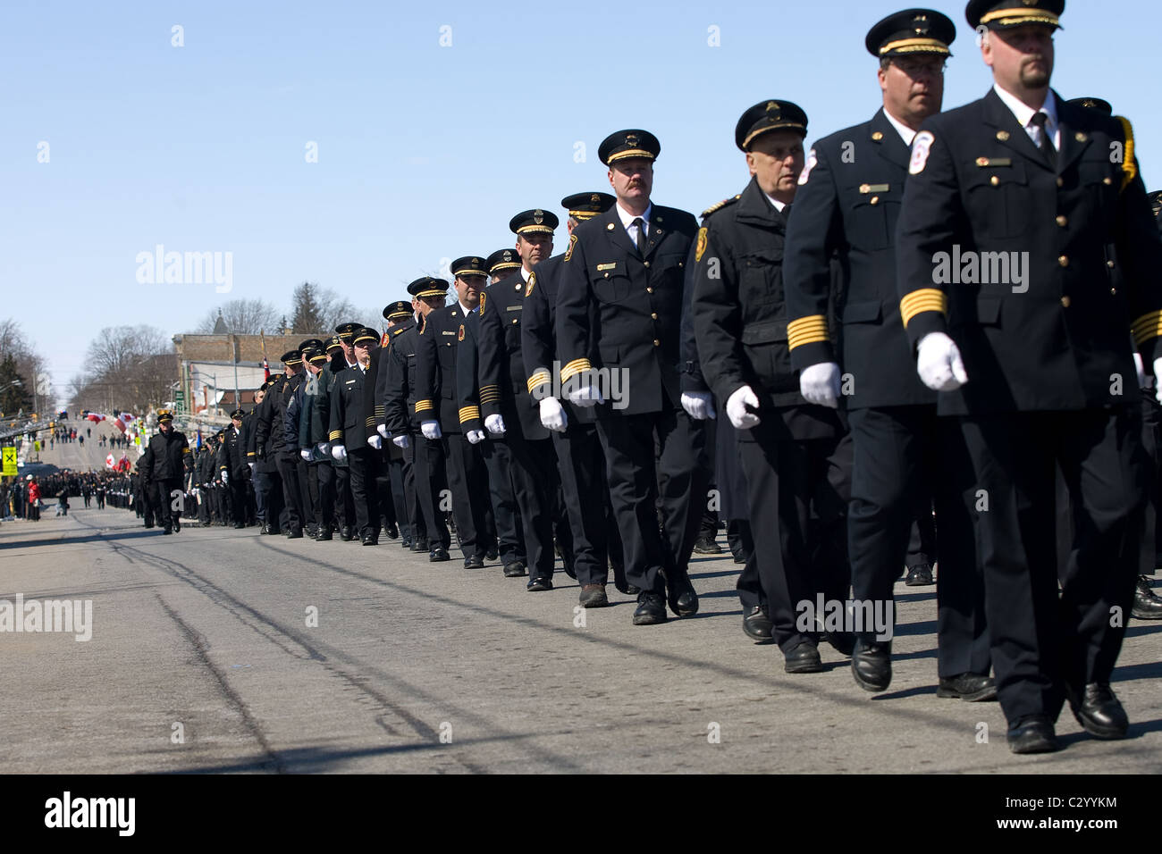 The funeral procession for volunteer firefighters Ken Rae and Raymond ...