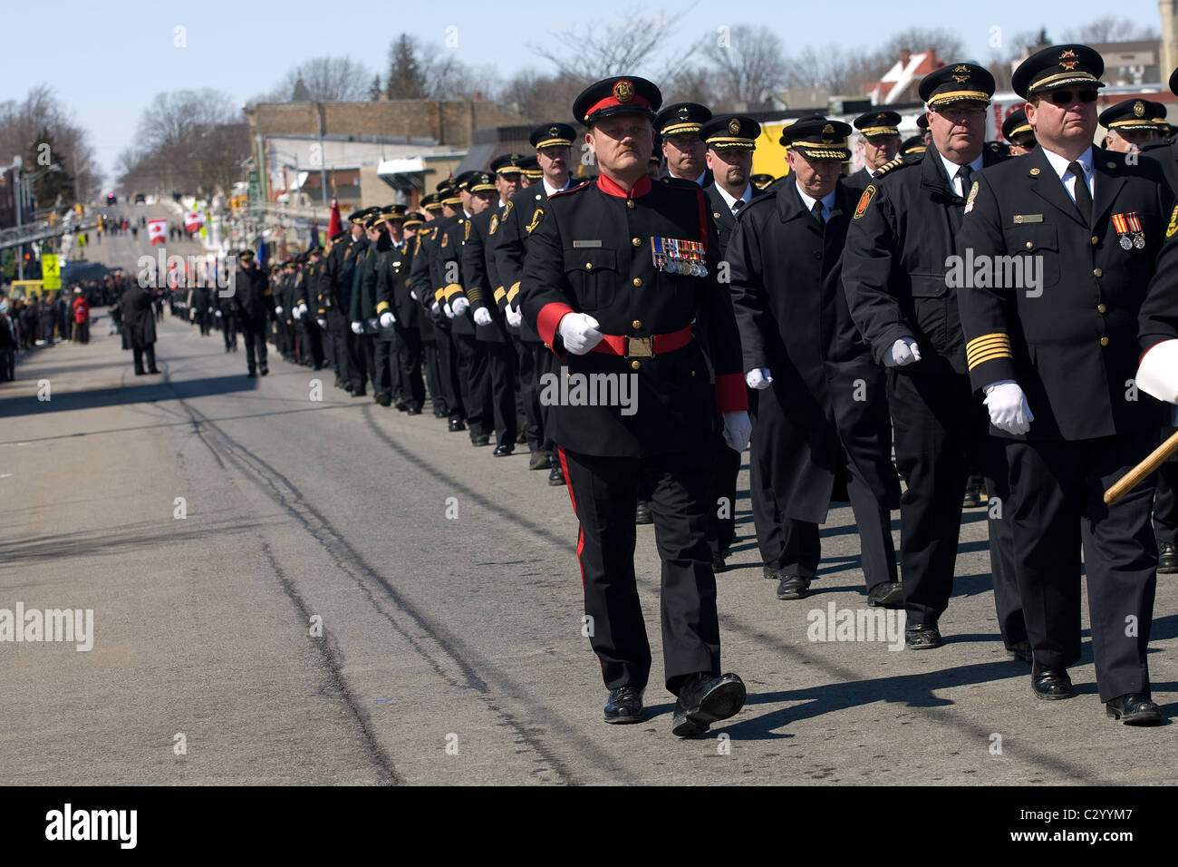 The funeral procession for volunteer firefighters Ken Rae and Raymond ...