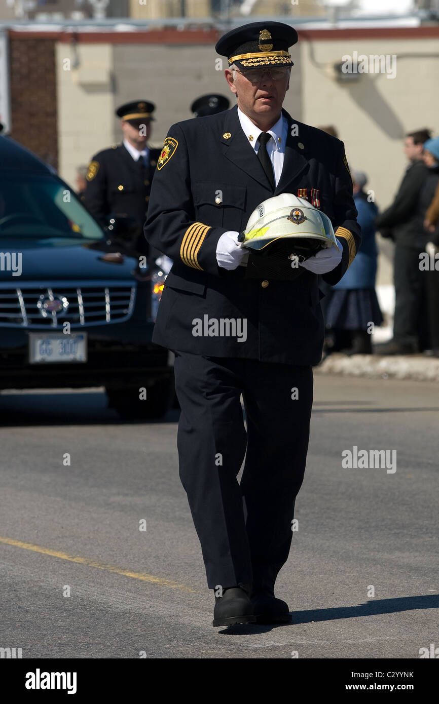 The funeral procession for volunteer firefighters Ken Rae and Raymond ...