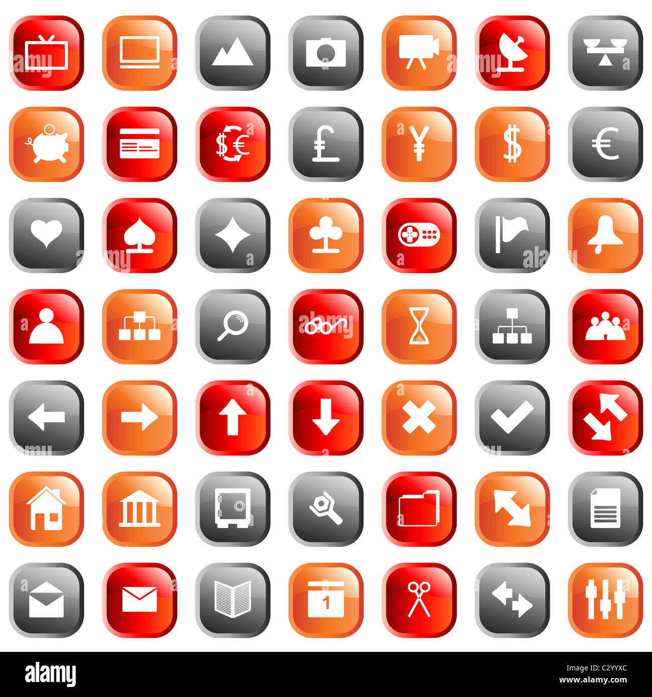 Business and office set of different vector web icons Stock Photo - Alamy