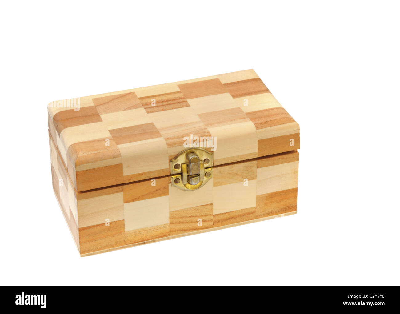 Closed wood box isolated on white background Stock Photo - Alamy