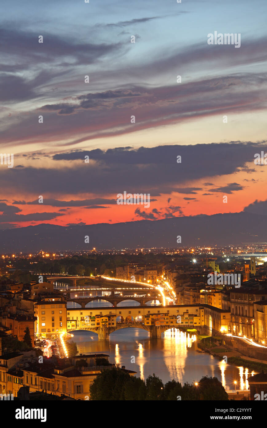 Florence piazzale michelangelo sunset hi-res stock photography and ...