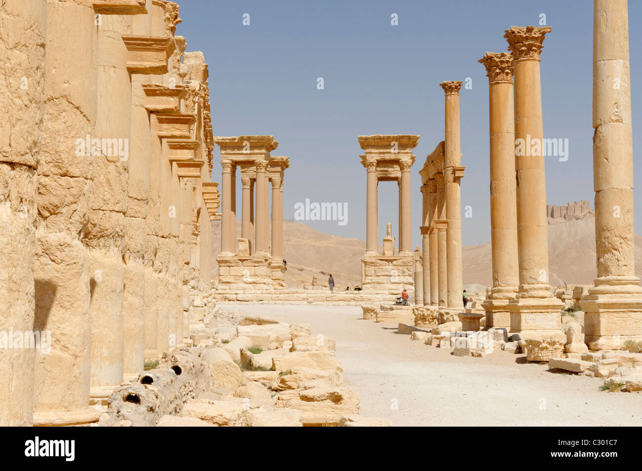 The towering Corinthian columns of the Tetrapylon which marks the ...