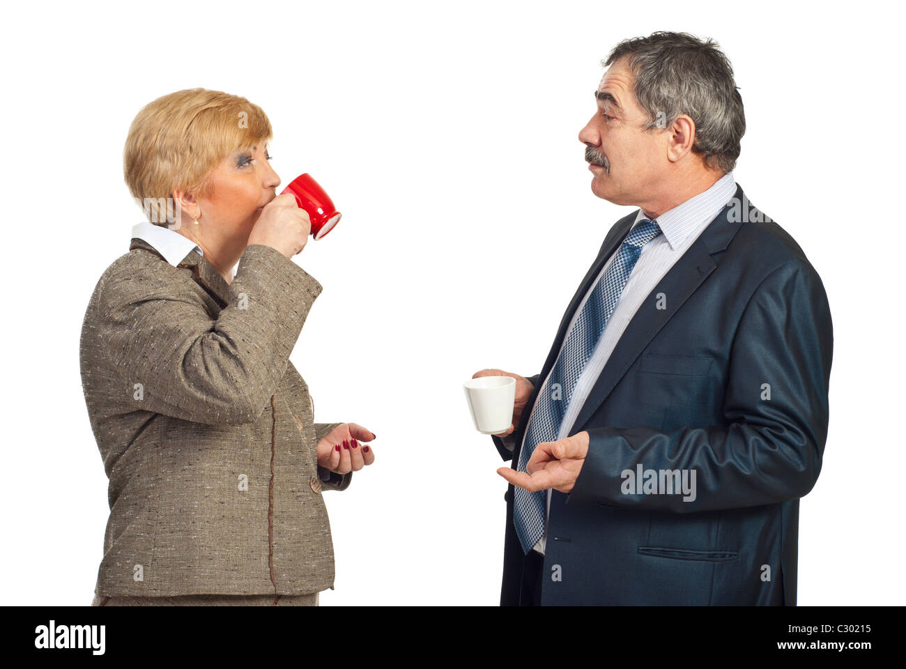 Conversation in office two Cut Out Stock Images & Pictures - Alamy