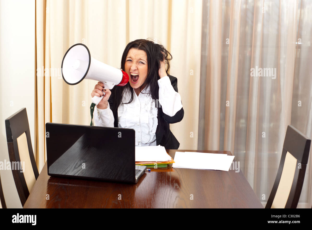 Screaming crazy business woman portrait hi-res stock photography and ...