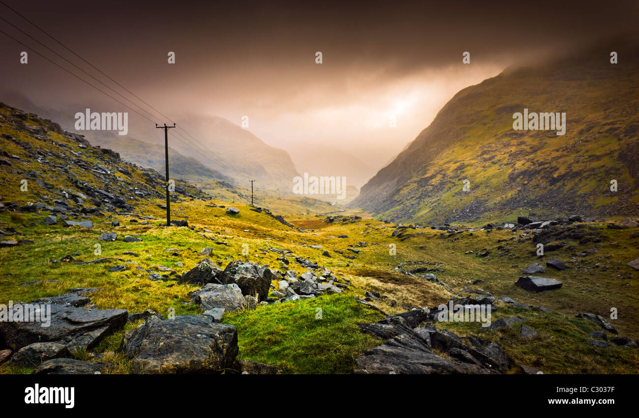 The Llanberis Pass (Welsh, Bwlch Llanberis) in Snowdonia Stock Photo ...