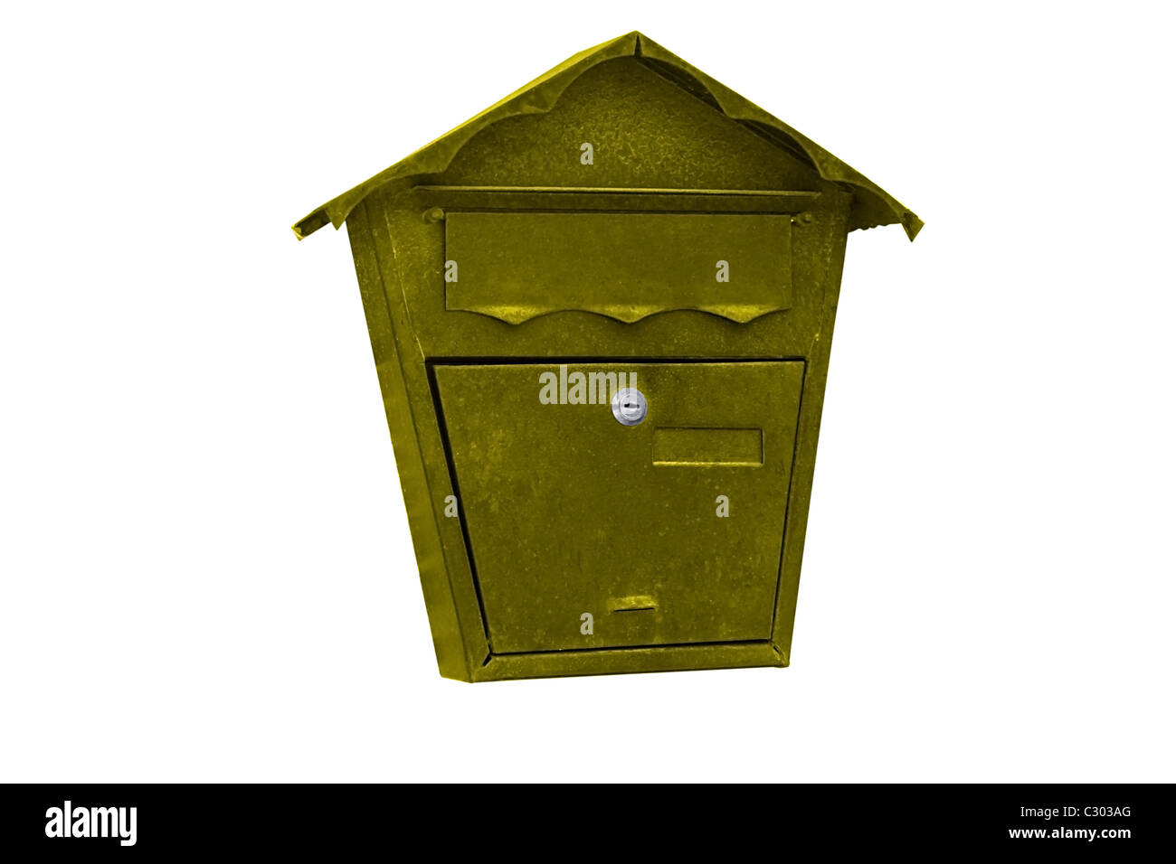 yellow letterbox isolated on white Stock Photo - Alamy