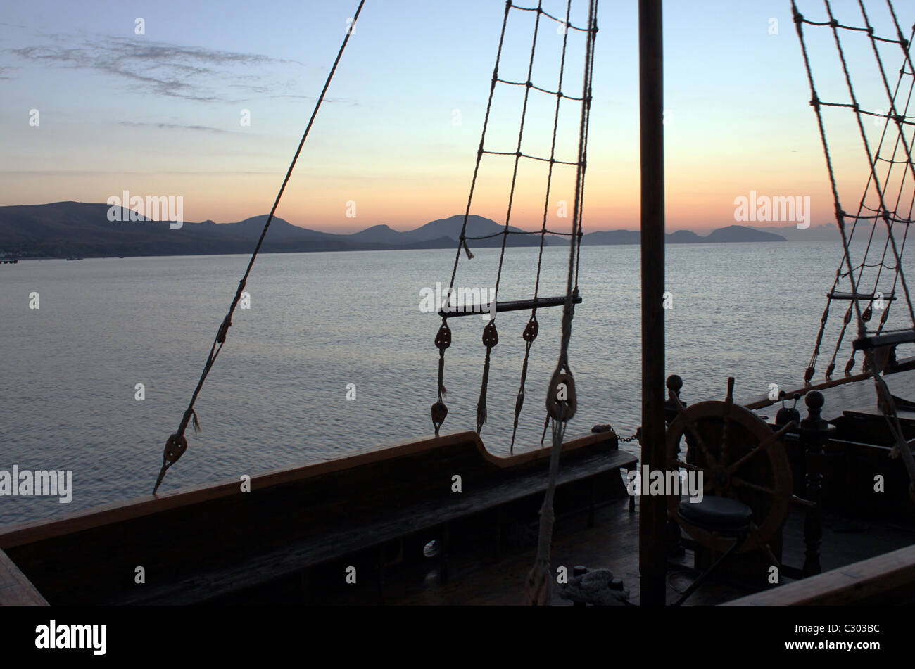 sailing vessel at morning Stock Photo - Alamy