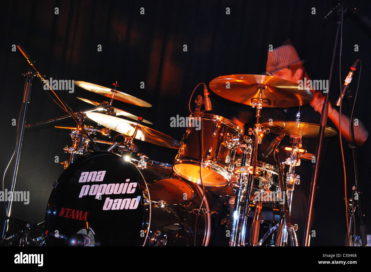 drummer on stage in live gig Stock Photo - Alamy