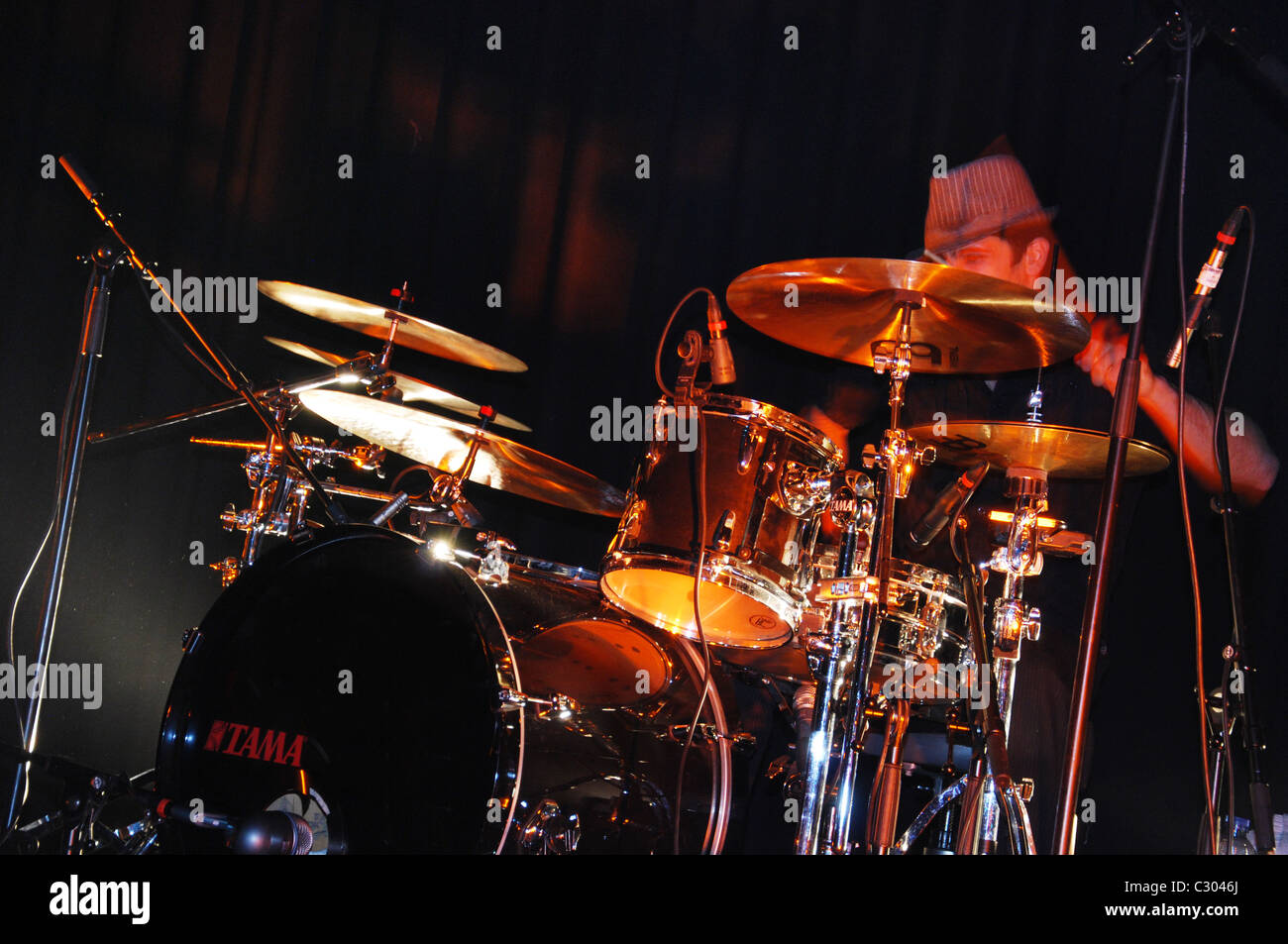 drummer on stage in live gig Stock Photo - Alamy