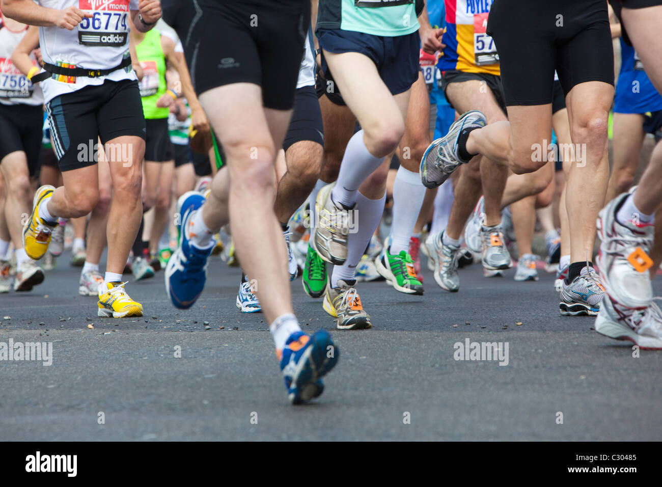 London Marathon 2011, runners on the road Stock Photo - Alamy