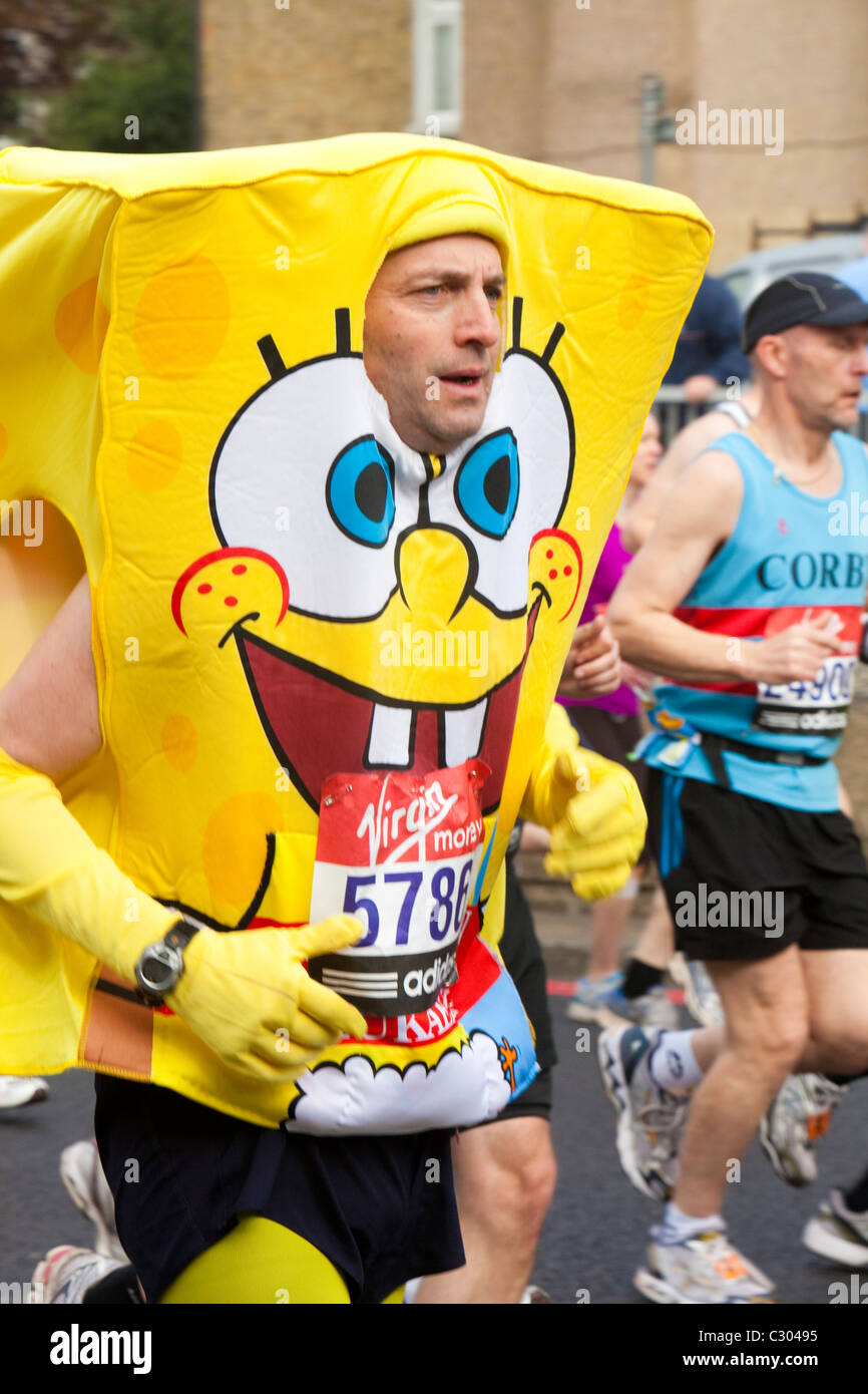 London Marathon 2011, man dressed as a cartoon character Stock Photo ...