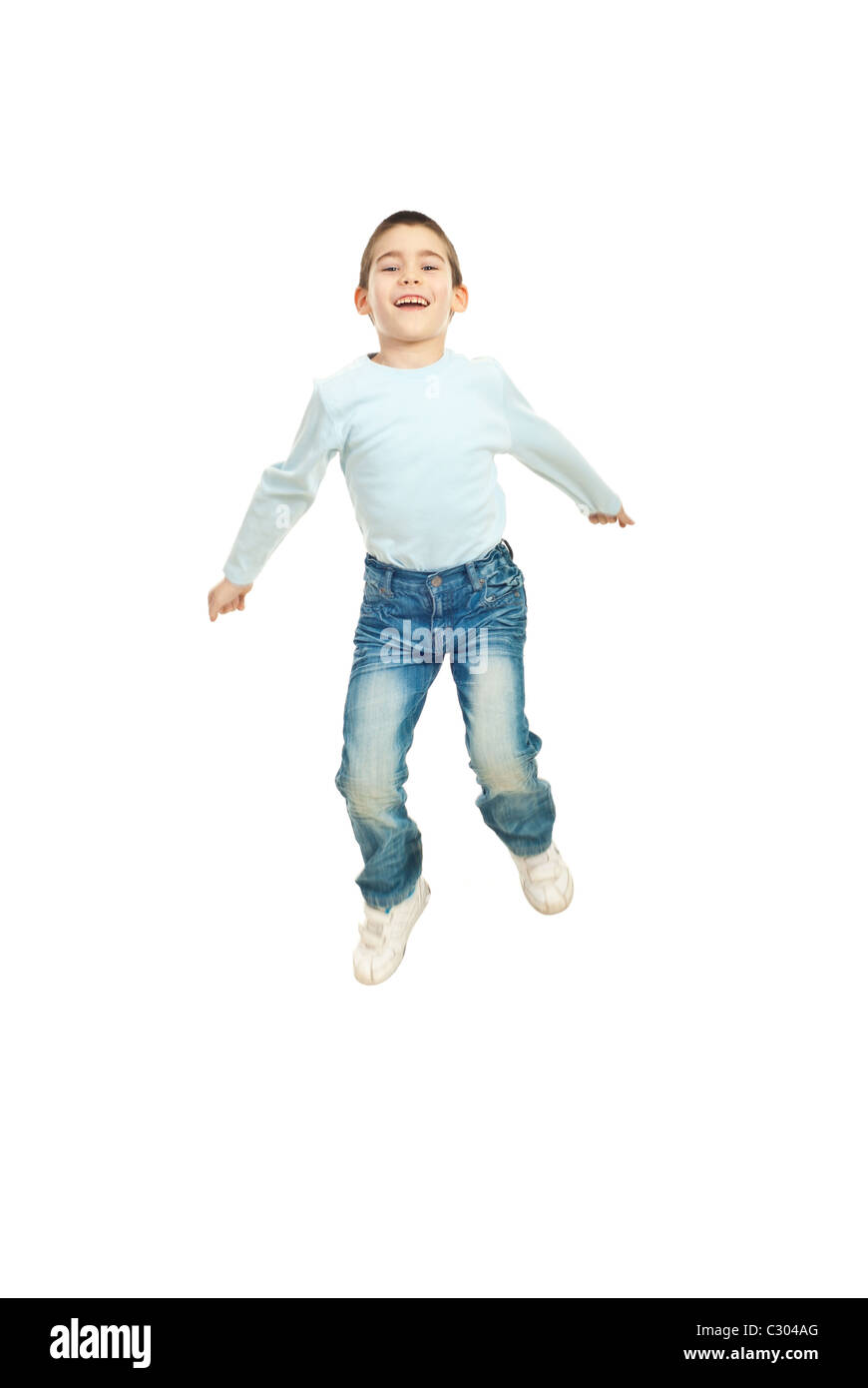 Child jump white background hi-res stock photography and images - Alamy