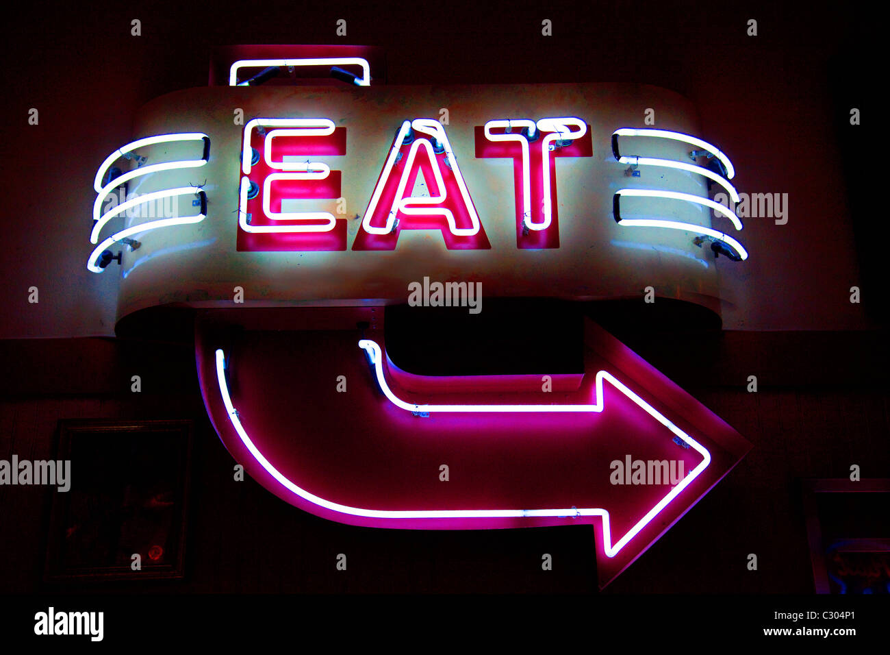 Eat neon sign Stock Photo - Alamy