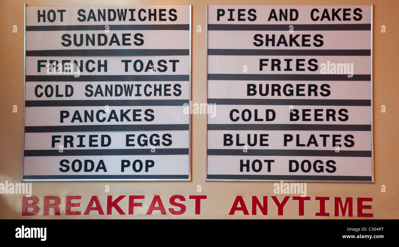 sign board with diner specials Stock Photo - Alamy
