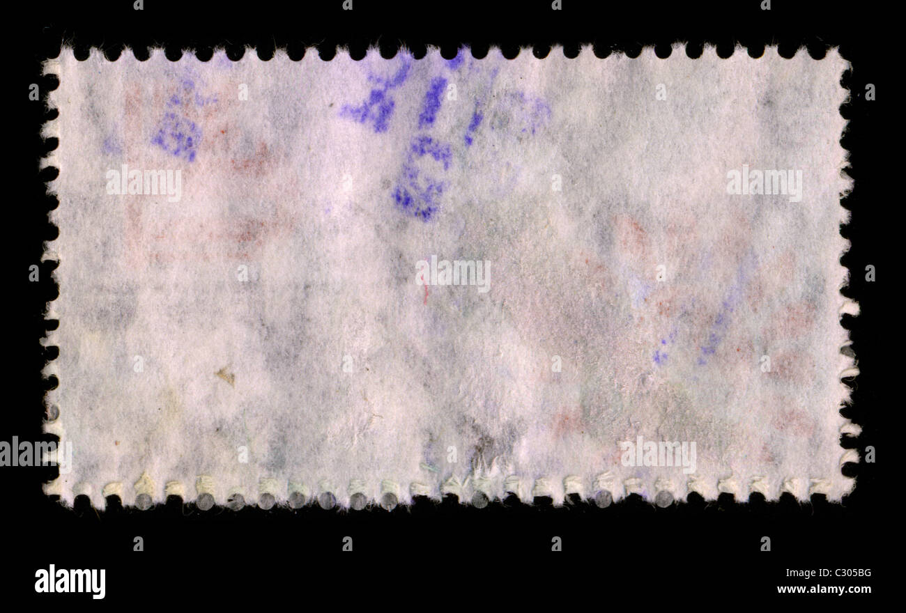 The reverse side of a postage stamp Stock Photo - Alamy