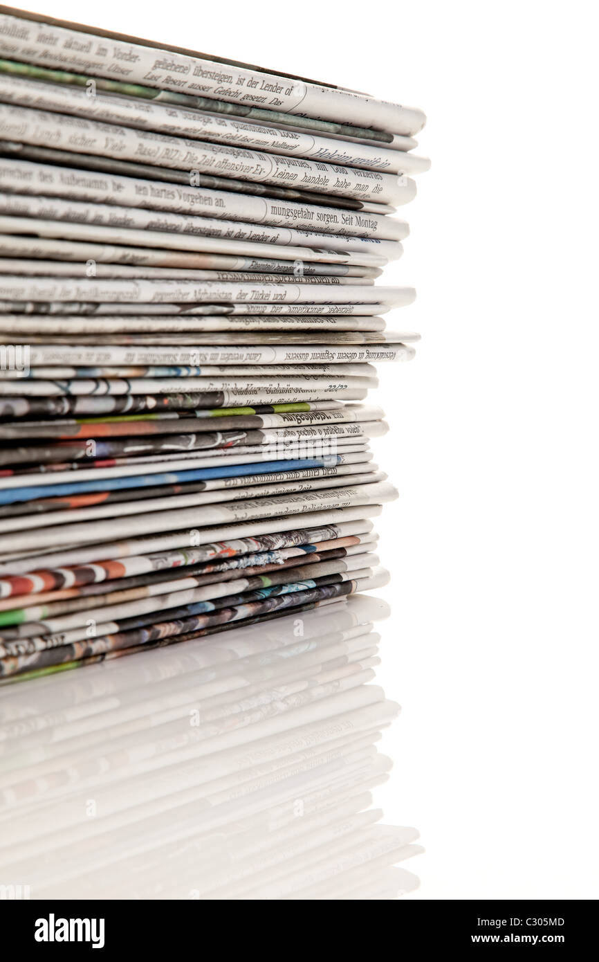 Stack of newspapers Stock Photo - Alamy