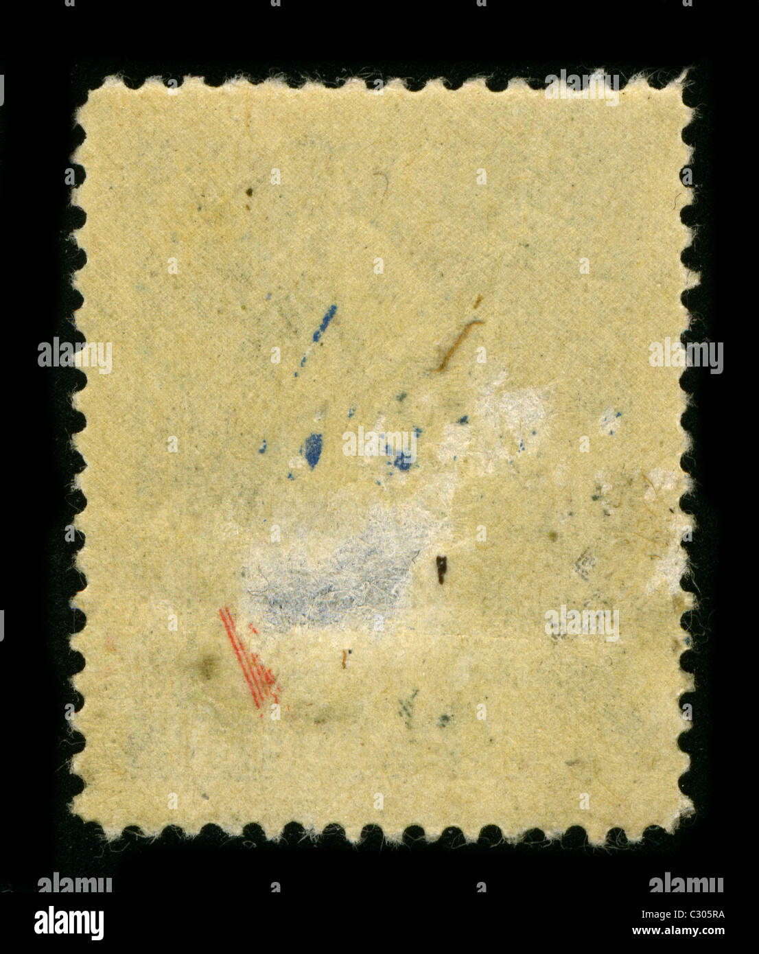 The reverse side of a postage stamp Stock Photo - Alamy