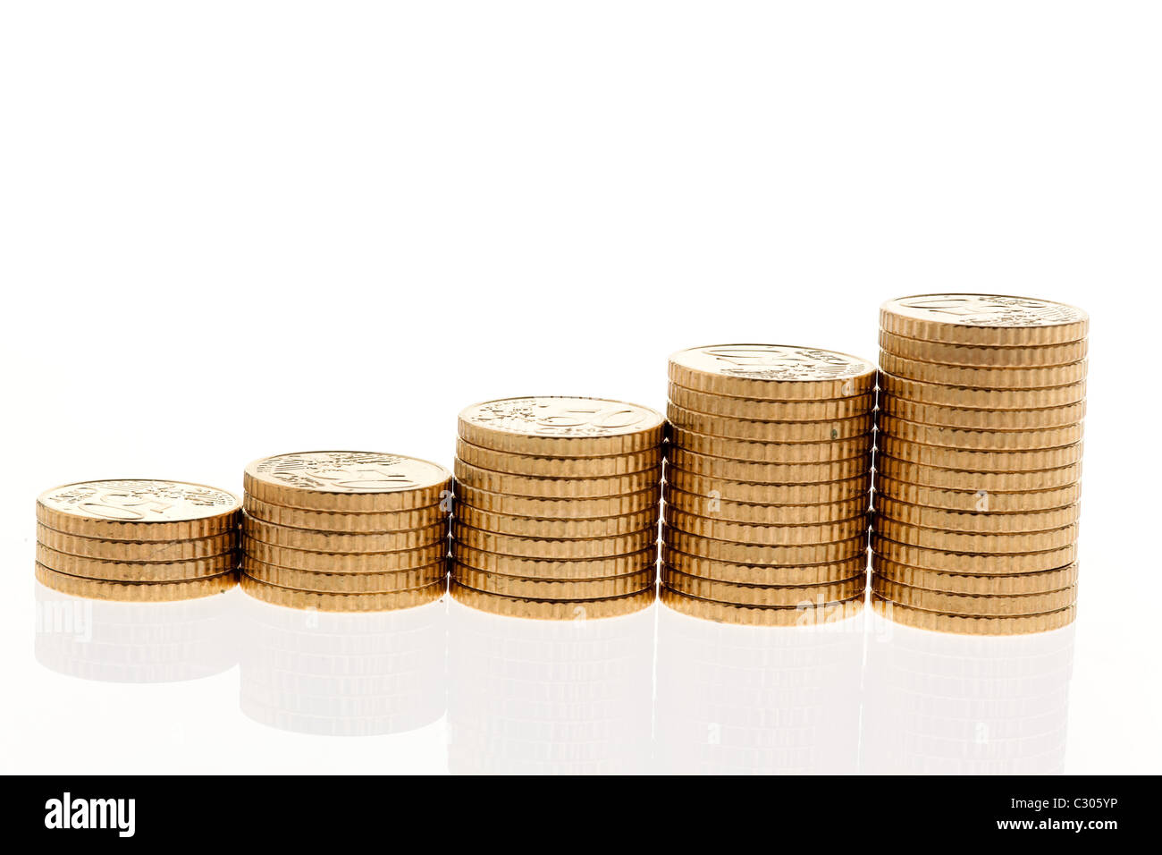 Stack of Euro coins Stock Photo - Alamy