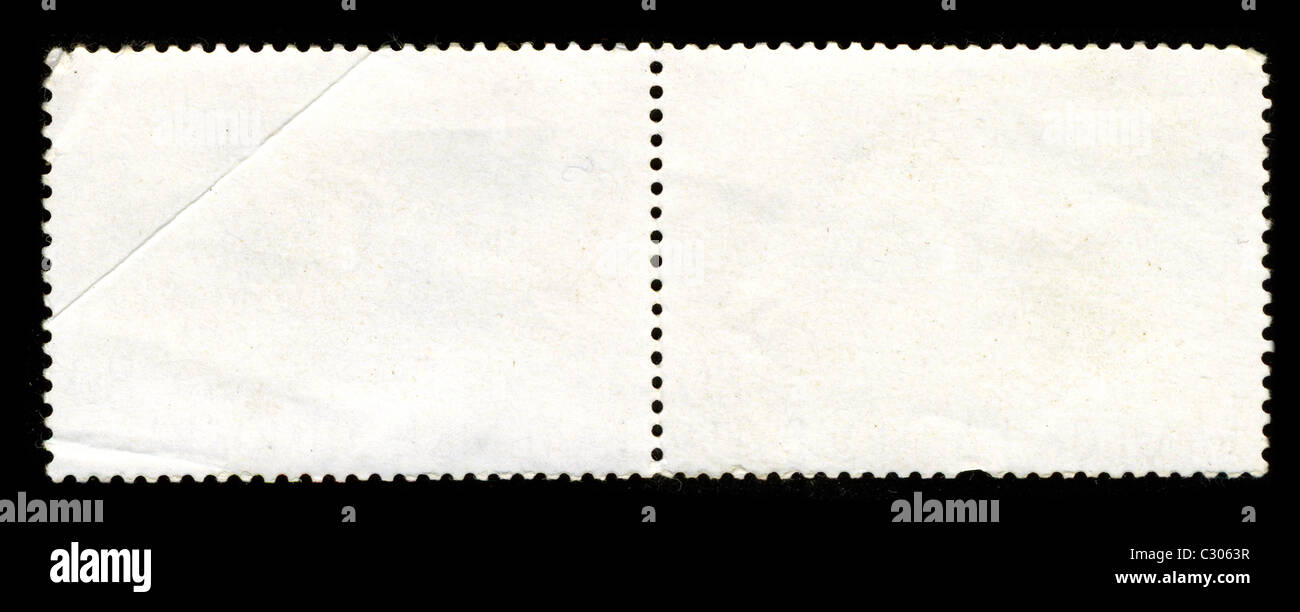 The reverse side of a postage stamp Stock Photo - Alamy