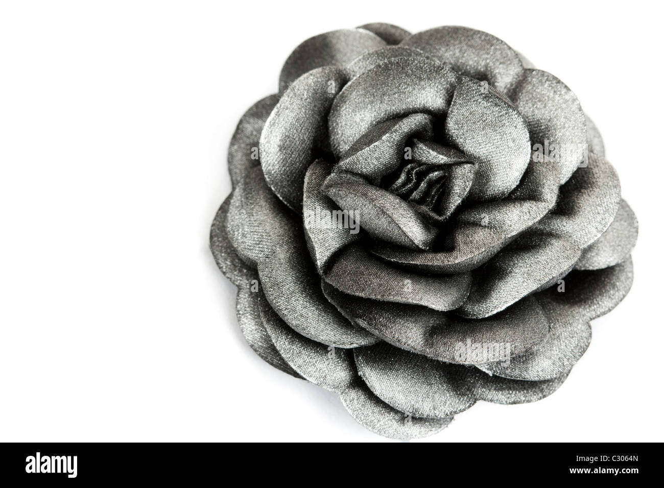 gray fabric roses isolated on white background Stock Photo - Alamy